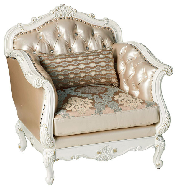 Rose Gold Chair with Nail Head Trim - Victorian - Armchairs And Accent ...