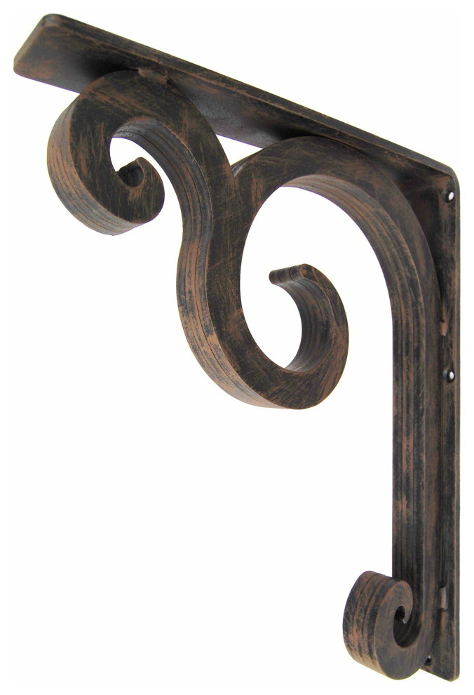 Wrought Iron Corbel - Keaton 2" Wide Iron Countertop Corbel - Brackets ...