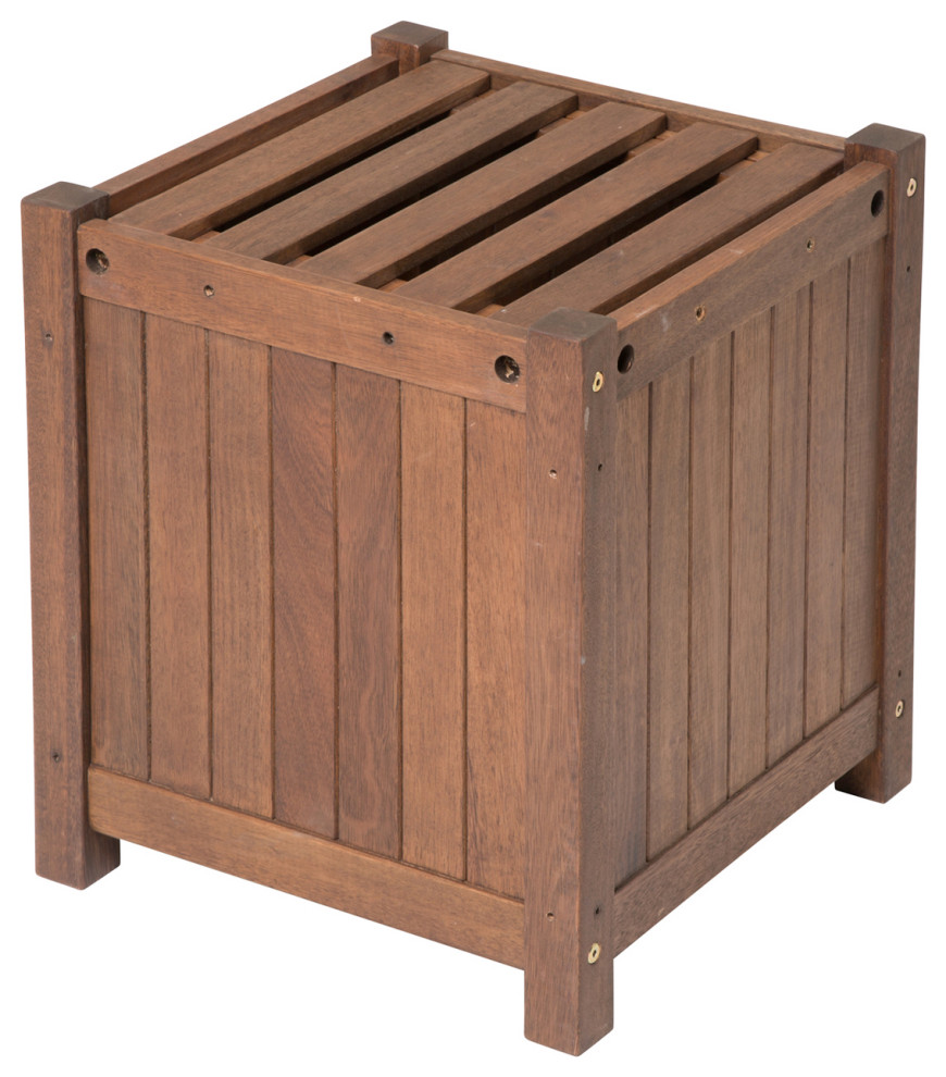 Outdoor Eucalyptus Square Planter - Transitional - Outdoor Pots And ...