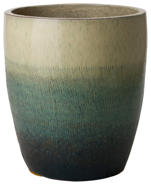 Bullet Planter Large, Bayside Green 18x21 - Farmhouse - Outdoor Pots ...