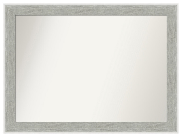 Glam Linen Grey Non-Beveled Wall Mirror, 43 in x 32 - Farmhouse - Wall ...