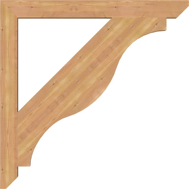 Balboa Traditional Bracket, 14"Dx22"H, 4"W Western Red Cedar/Rough Sawn ...