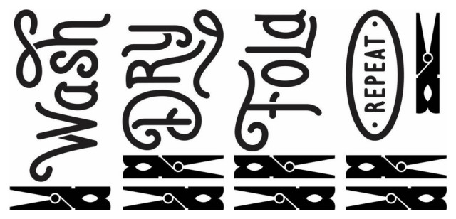 Black Wash Dry Fold Repeat Wall Decals - Contemporary - Wall Decals ...