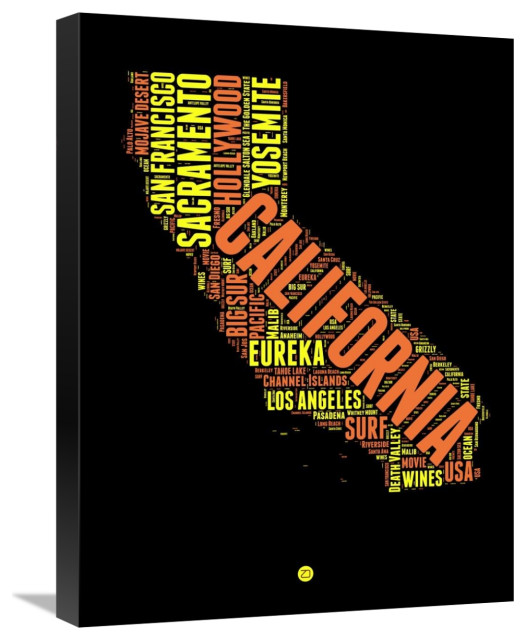 "California Word Cloud 1" Fine Art Print, 18" x 24" - Modern - Prints ...