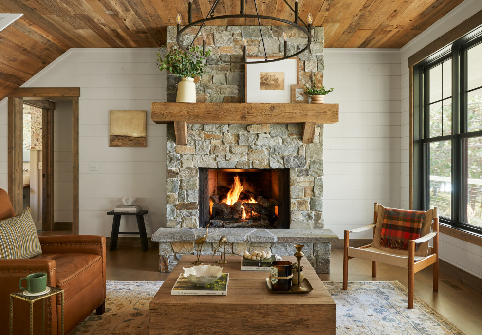 Clamshell Lake Cabin - Rustic - Living Room - Minneapolis - by ...