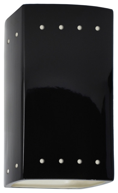 Ambiance Small Rectangle Perfs Wall Sconce, Open, Black, Matte White ...