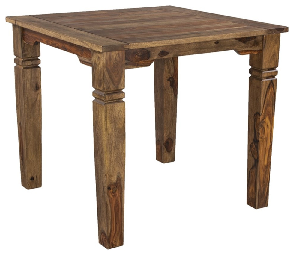 Porter Designs Taos Solid Sheesham Wood 40" Square Counter Table ...
