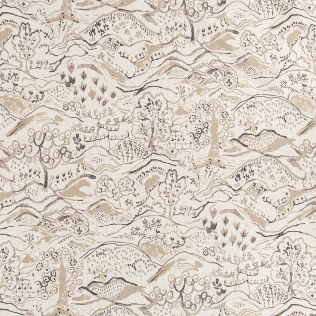 Natural Performance Toile Print Upholstery Fabric by the Yard, By The ...