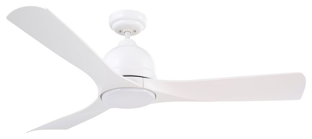 Volta 54" Ceiling Fan Satin White Opal Matte Glass, 54" - Transitional ...