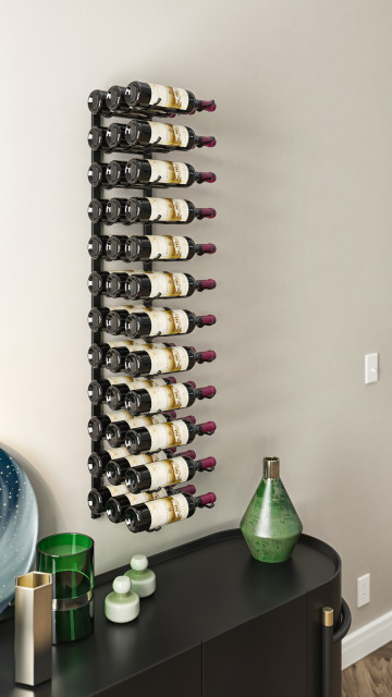 W Series Wine Rack 4 Wall Mounted Metal Bottle Storage, 36 Bottles ...