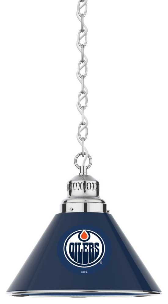 Holland Edmonton Oilers Pendant Light - Chrome Fixture - Contemporary ...