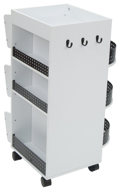 Swivel Organizer Cart, White/Black - Contemporary - Utility Carts - by ...