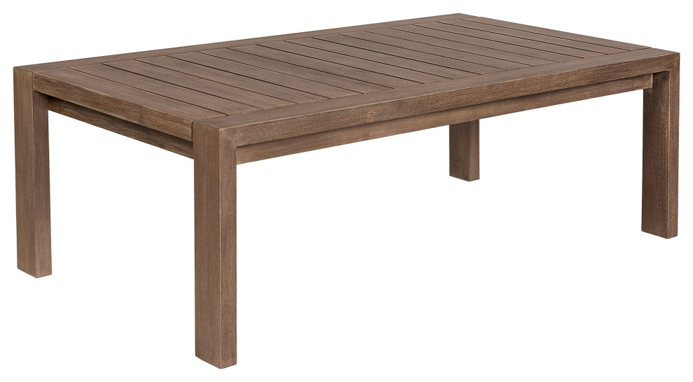 Relic Outdoor Patio Coffee Table, Weathered Eucalyptus Wood ...