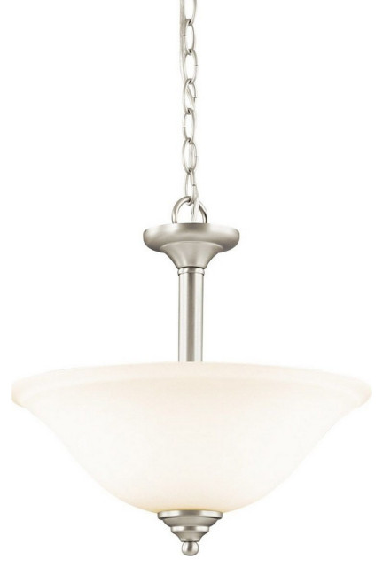 2 Light Contemporary Decorative Inverted Pendant Light Fixture Satin ...