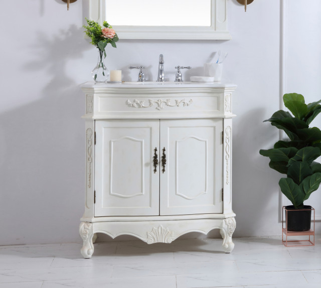 Elegant 32" Single Bathroom Vanity in Vintage Mint - Victorian - Bathroom Vanities And Sink ...