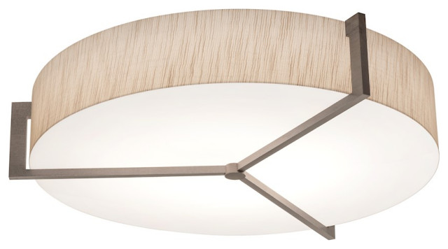 AFX Lighting Apex 3-Light 19" Flush Mount, Weathered Gray/Jute ...