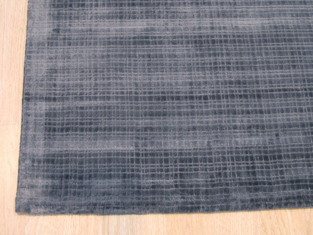 Handwoven Viscose Blue Contemporary Solid Milano Rug, 8'9x11'9 ...