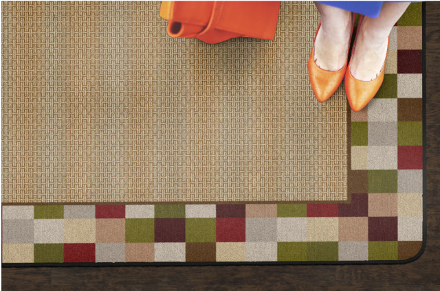 Flagship Carpets FM179-22A 4'x6' Border Blocks Brick Educational Rug ...