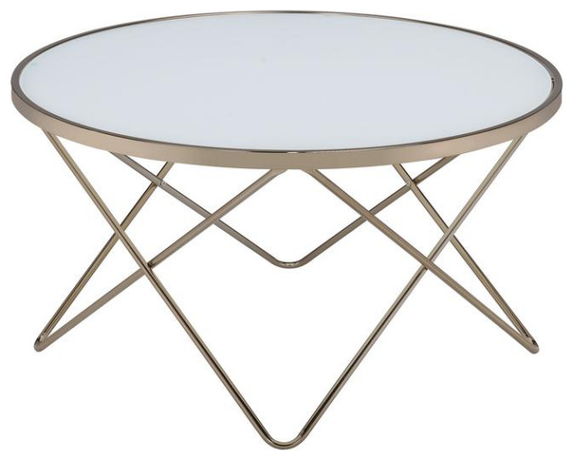 Valora Coffee Table, Champagne/Frosted Glass - Contemporary - Coffee ...
