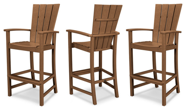 POLYWOOD Quattro 3-Piece Bar Set - Transitional - Outdoor Bar Stools ...