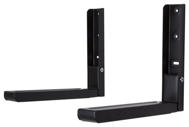 AVF Steel Universal Wall-Mounted Microwave Brackets in Black (Set of 2 ...