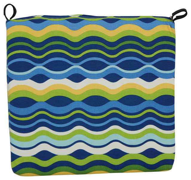 20"X19" Patterned Outdoor Chair Cushions, Set of 2, Variations Poolside ...
