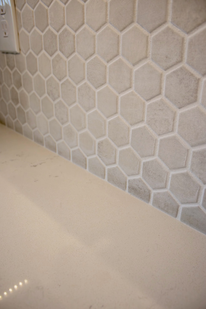 New Build - Custom Built White Cabinetry with Carrara Marmi Quartz ...