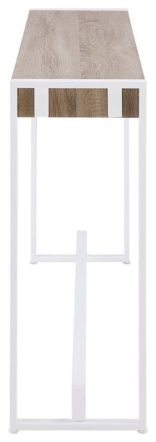 Maklaine Engineered Wood Top Console Table in Mocha Gray and White ...