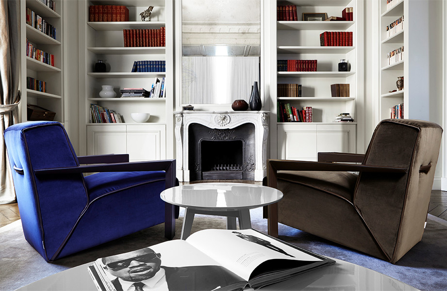 Study with alcove shelving and ornate fireplace - Eclectic - Home ...