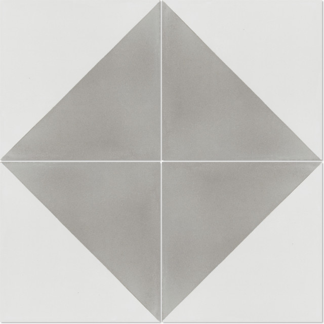 8"x8" Man Overboard Featherstone and White Handcrafted Cement Tiles ...