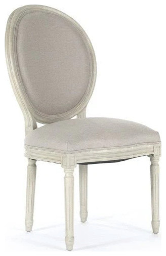 Chezare Side Chair Distressed Ivory - French Country - Dining Chairs ...