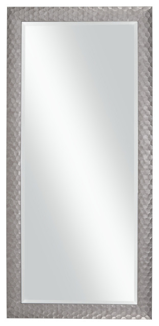 Stylish Rectangular Polystyrene Framed Leaner Mirror, Metallic Gray ...