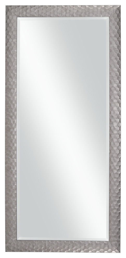 Stylish Rectangular Polystyrene Framed Leaner Mirror, Metallic Gray ...