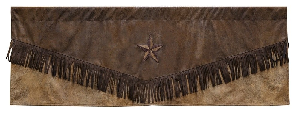 Brown Mustang Western Faux Leather Valance - Southwestern - Valances ...