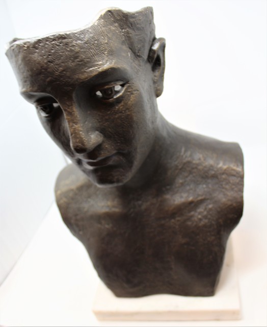 Luxe Iron Marble Modern Man Bust | Head Torso Sculpture Art Bronze Male ...