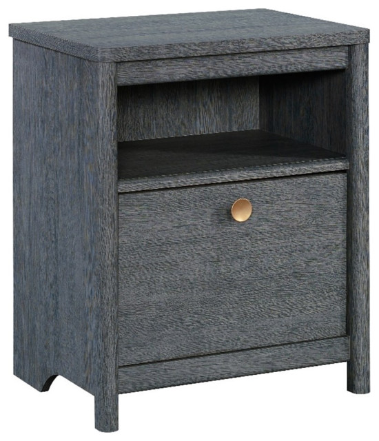 Sauder Dover Edge Collection Engineered Wood Night Stand in Denim Oak ...