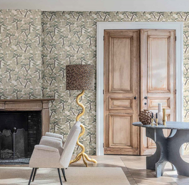 Tropical Twig Tree Textured Double Roll Wallpaper, Double Roll ...