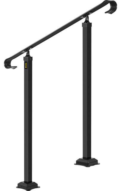 Vevor Stair or Walkway Handrail Wrought Iron, 4.59' - Contemporary ...