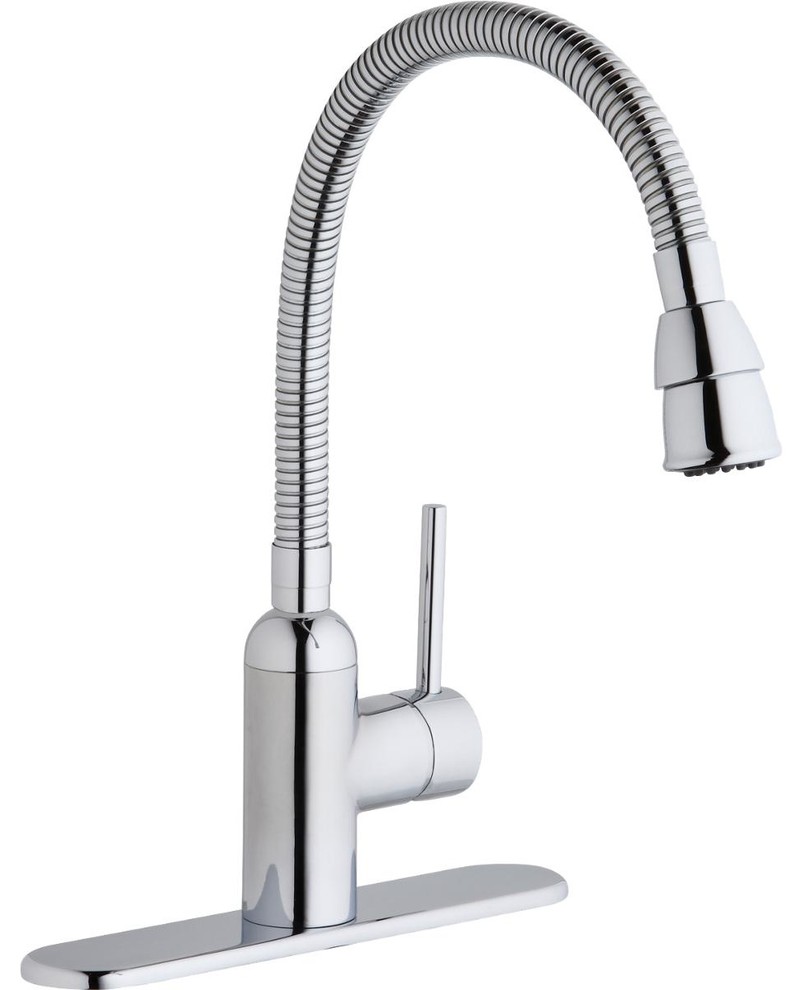 Elkay Pursuit Laundry/Utility Faucet w/ Flexible Spout, Lever Handle ...