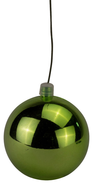 100Mm 4" Shiny Lime Green Ball Ornament With Wire And Uv Coating ...