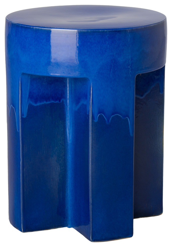 21 in. Tx Blue Garden Stool - Contemporary - Accent And Garden Stools ...