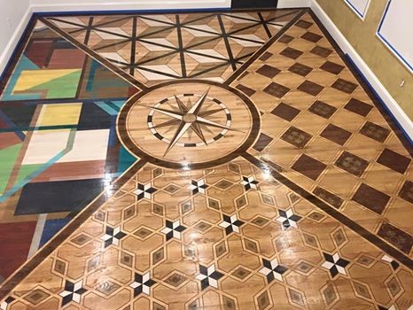 Staining Floors - View from above