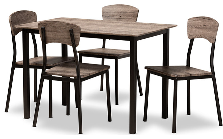 Marcus Modern Industrial Dining Set - Industrial - Dining Sets - by ...