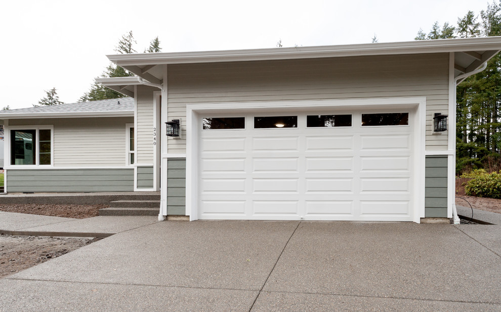 Custom home designed by Alan Mascord Design - Transitional - Garage ...