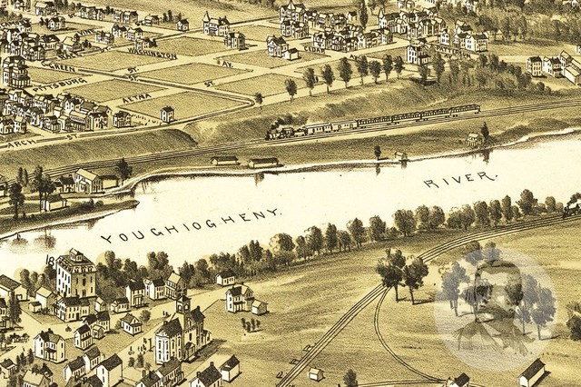 Old Map of Connellsville Pennsylvania 1897, Vintage Map Art Print, 24 ...