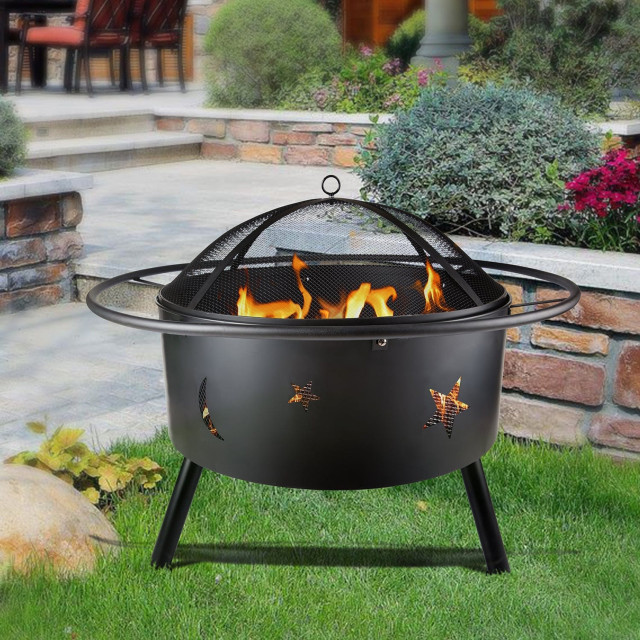 Iron Fire Pit - Transitional - Fire Pits - by BeachDecorStuff | Houzz
