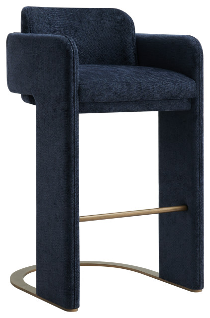 Indigo Blue Upholstered Bar Chair - Contemporary - Bar Stools And ...