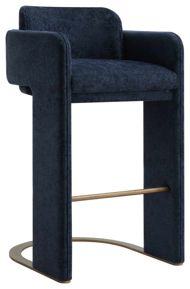Indigo Blue Upholstered Bar Chair - Contemporary - Bar Stools And ...
