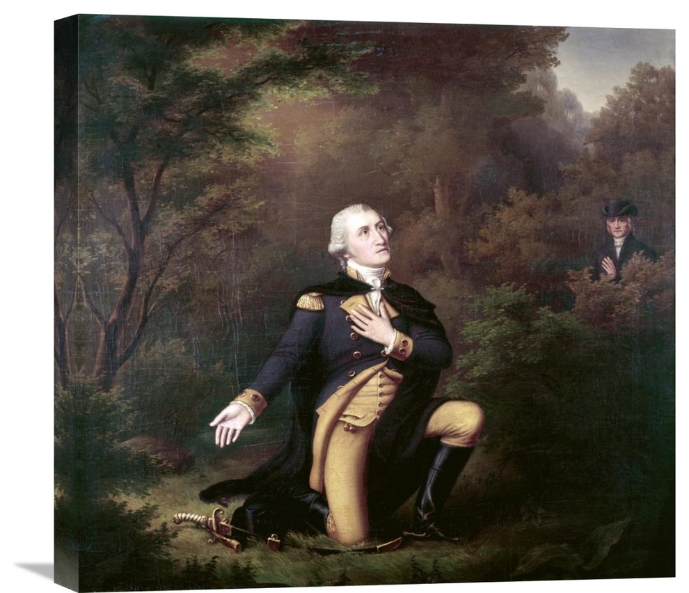 "George Washington In Prayer at Valley Forge" Artwork, 16" x 15", 22" x ...