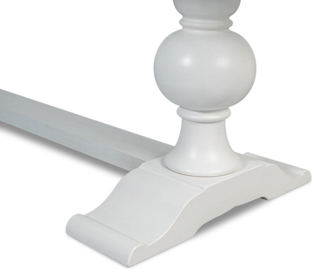 Rectangular Trestle Dining Table Seats 8 Cortina White - Traditional - Dining Tables - by ...